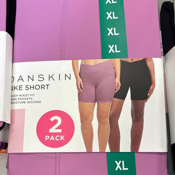 Danskin | Shorts | Danskin Womens Bike Shorts Purple And Black 2 Pack ...